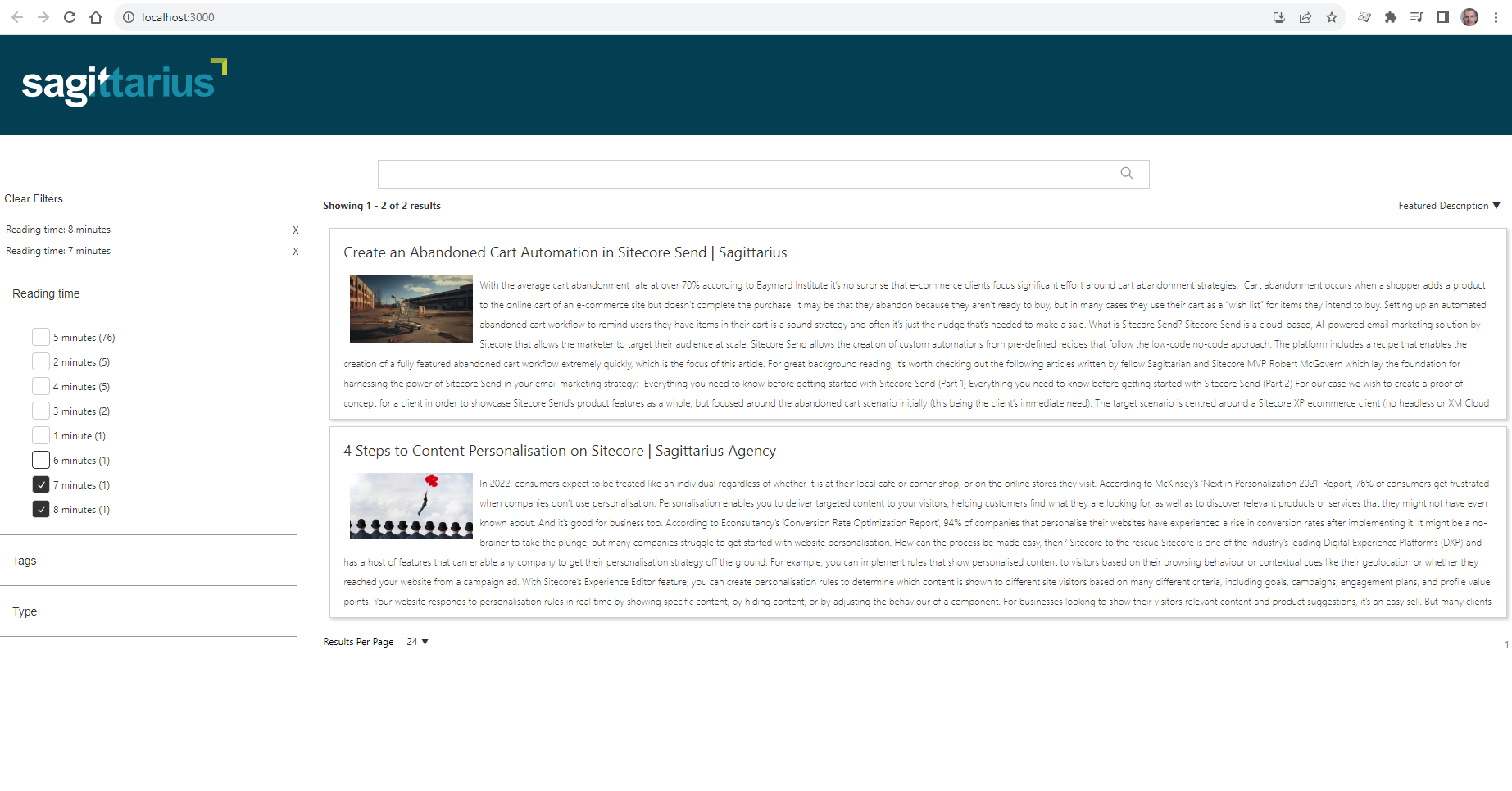 Sitecore Search Results | Sagittarius